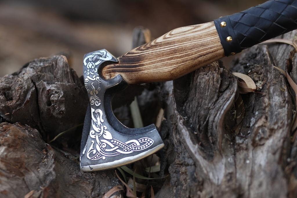 Custom Handmade Steel Axe With Leather Sheet Best Personalized Birthday ...