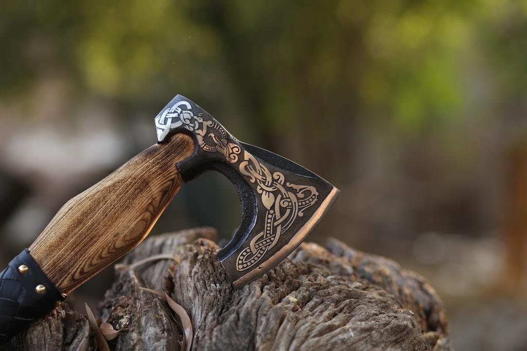 Custom Handmade Steel Axe With Leather Sheet Best Personalized Birthday ...