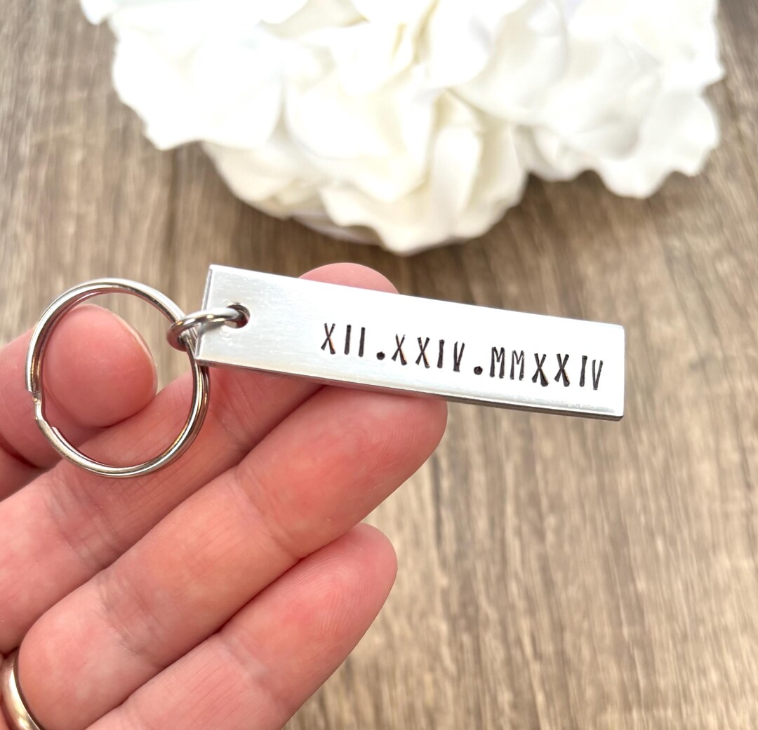 Roman Numeral Keychain, Unique Wedding Gift, Anniversary Gift ...