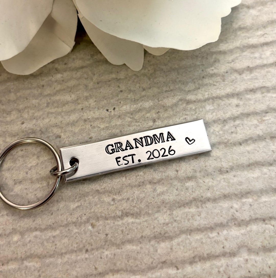 Personalized Pregnancy Announcement Keychain: Hand Stamped New ...