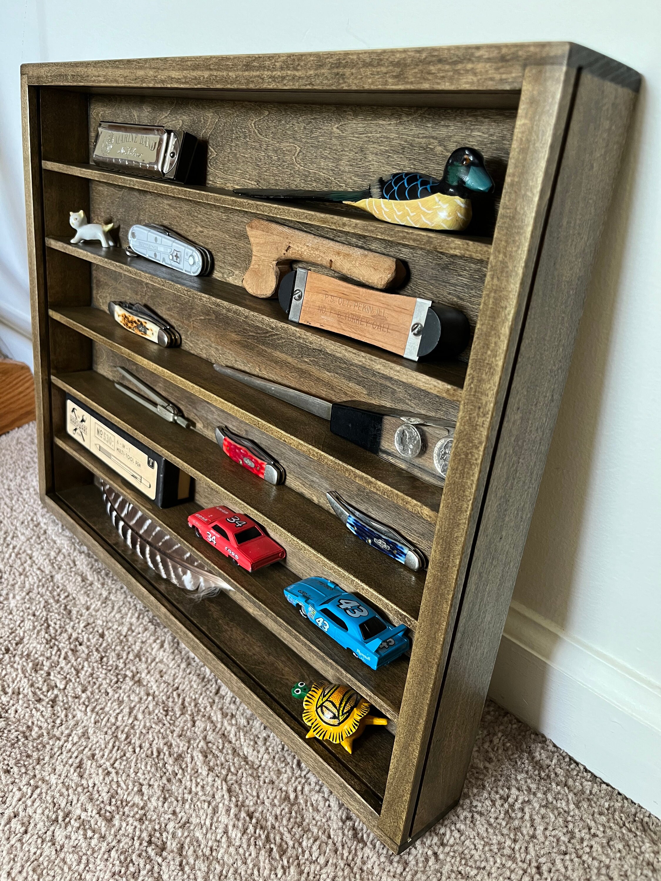 Wooden Die-cast Car and Trinket Display Case - Etsy