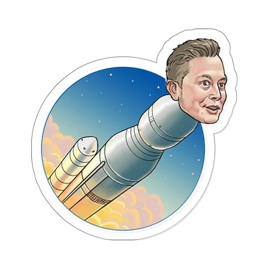 Elon Musk Tesla Cartoon Funny Sticker Daddy White Sustainable Sexy ...