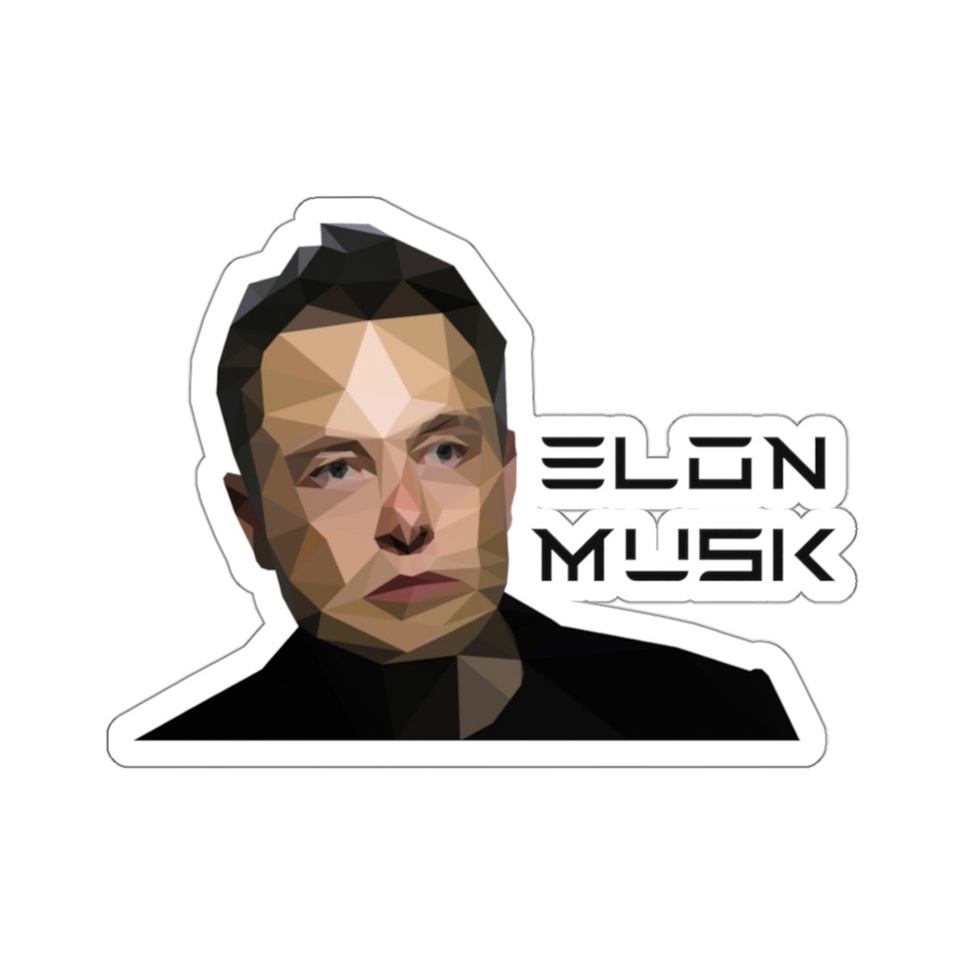 Elon Musk Tesla Cartoon Funny Sticker Cute White Sustainable Sexy Model ...