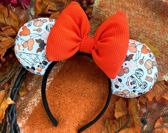 Halloween Minnie Ears, Fall Minnie Ears, Adorable Mummy Mickey Ears ...