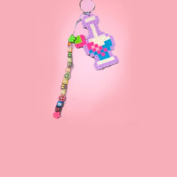 Handmade 420 Perler Bead Keychain - Etsy