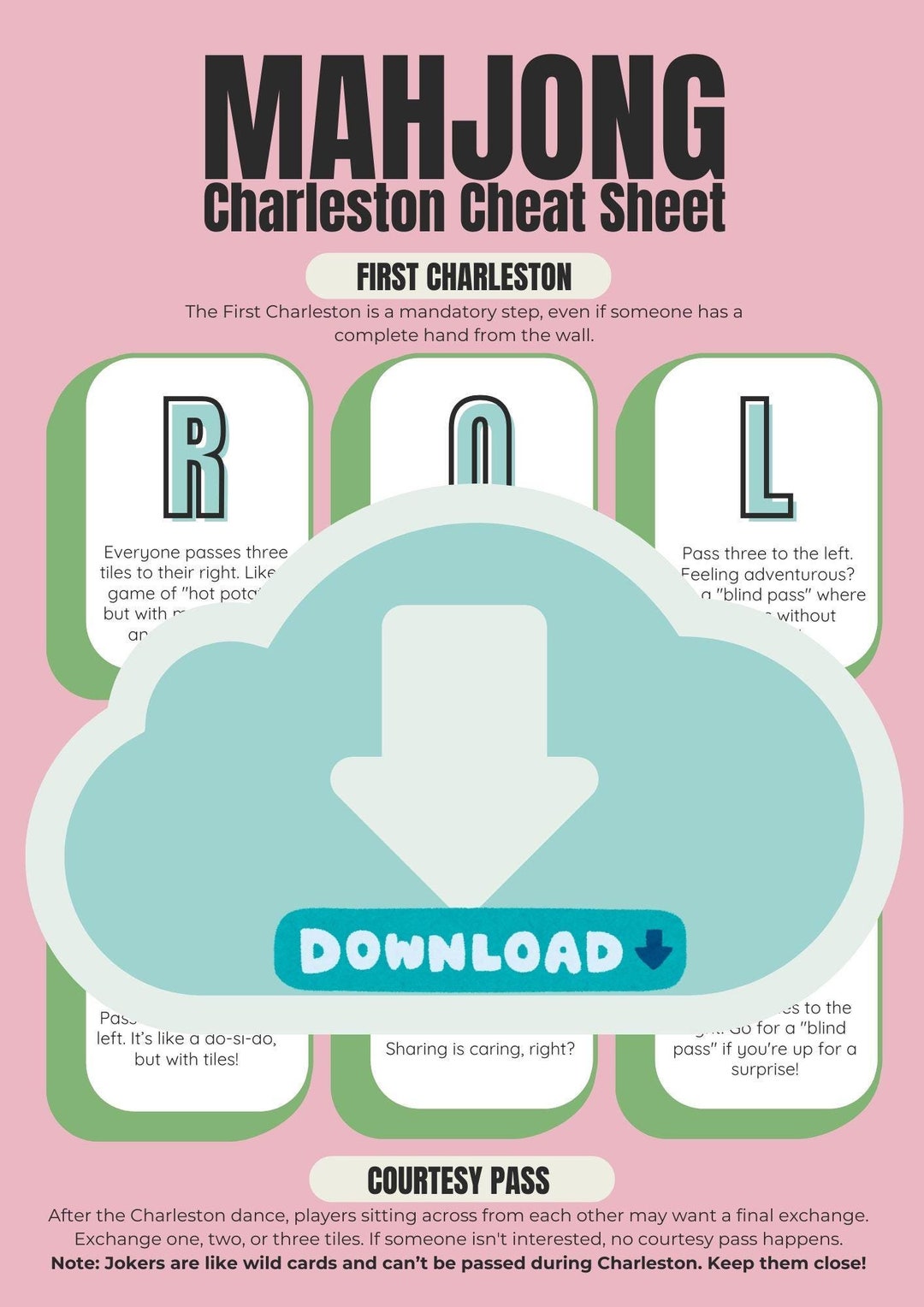 Mahjong Lesson Instant Download Mahjong Digital Download Mahjong Party ...