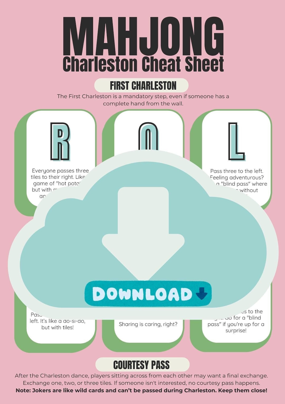 Mahjong Lesson Instant Download | Mahjong Digital Download | Mahjong ...