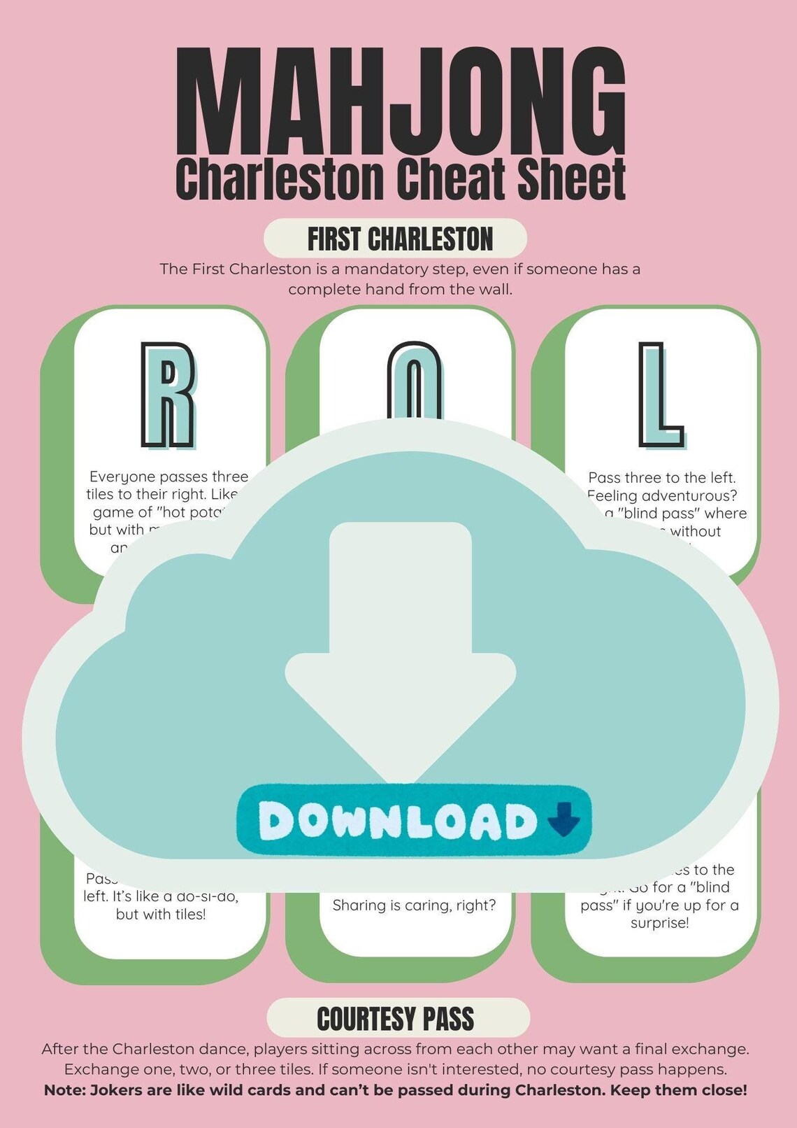 Mahjong Lesson Instant Download | Mahjong Digital Download | Mahjong ...