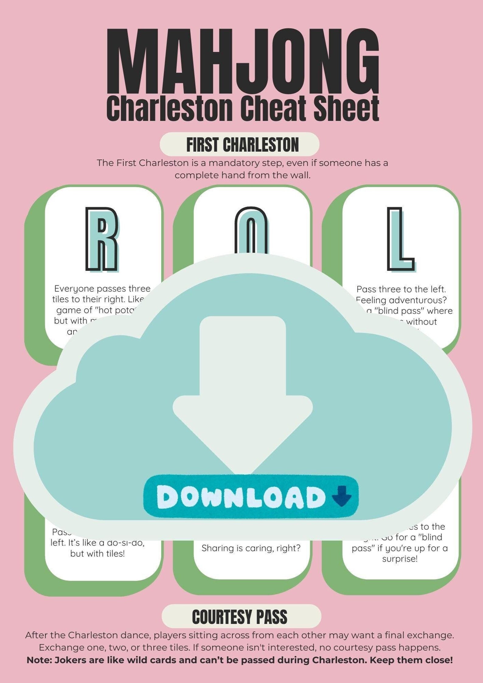 Mahjong Lesson Instant Download | Mahjong Digital Download | Mahjong ...