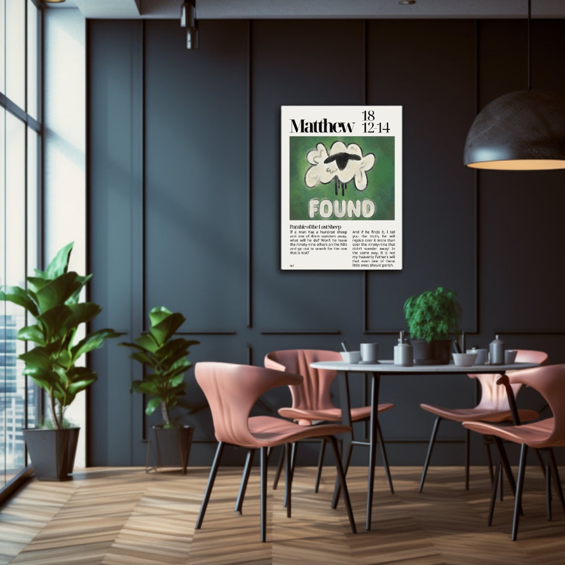 Parable of the Lost Sheep Scripture Wall Art, Matthew 18 Leaves the 99 ...