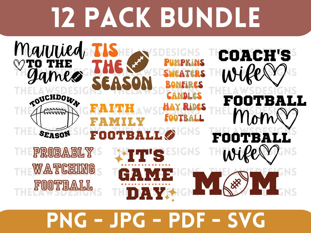 Football SVG Bundle, Football SVG, Football Mom, Football Wife, Coach's ...