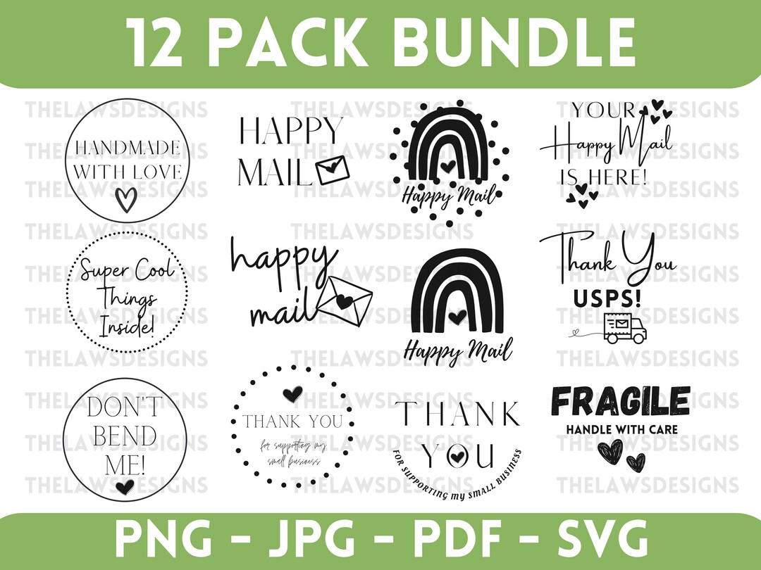 Small Business Sticker Download Bundle, Happy Mail Sticker Bundle ...