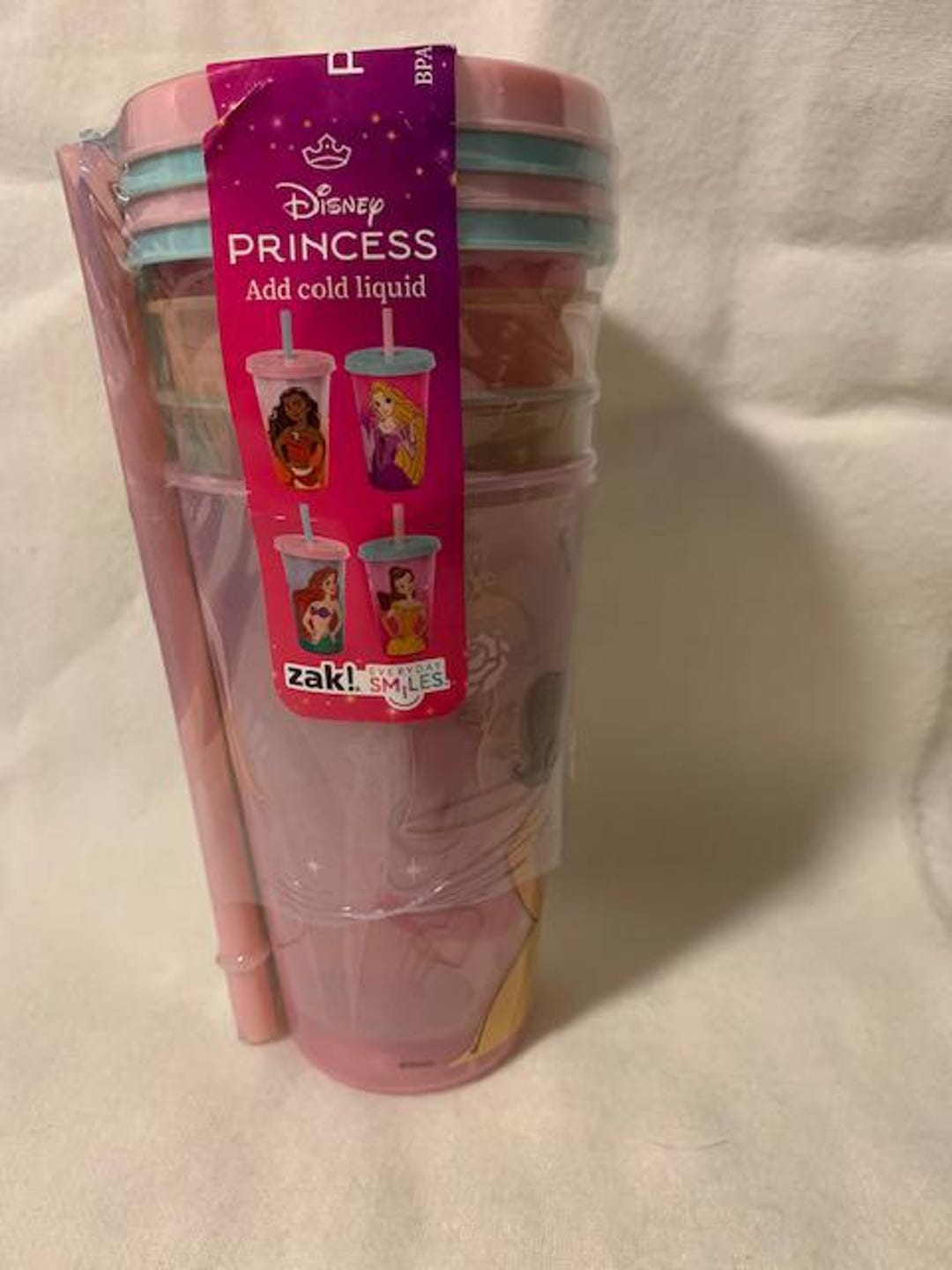 Disney Princess Color Change Plastic Tumblers With Straws, Set of 4 - Etsy