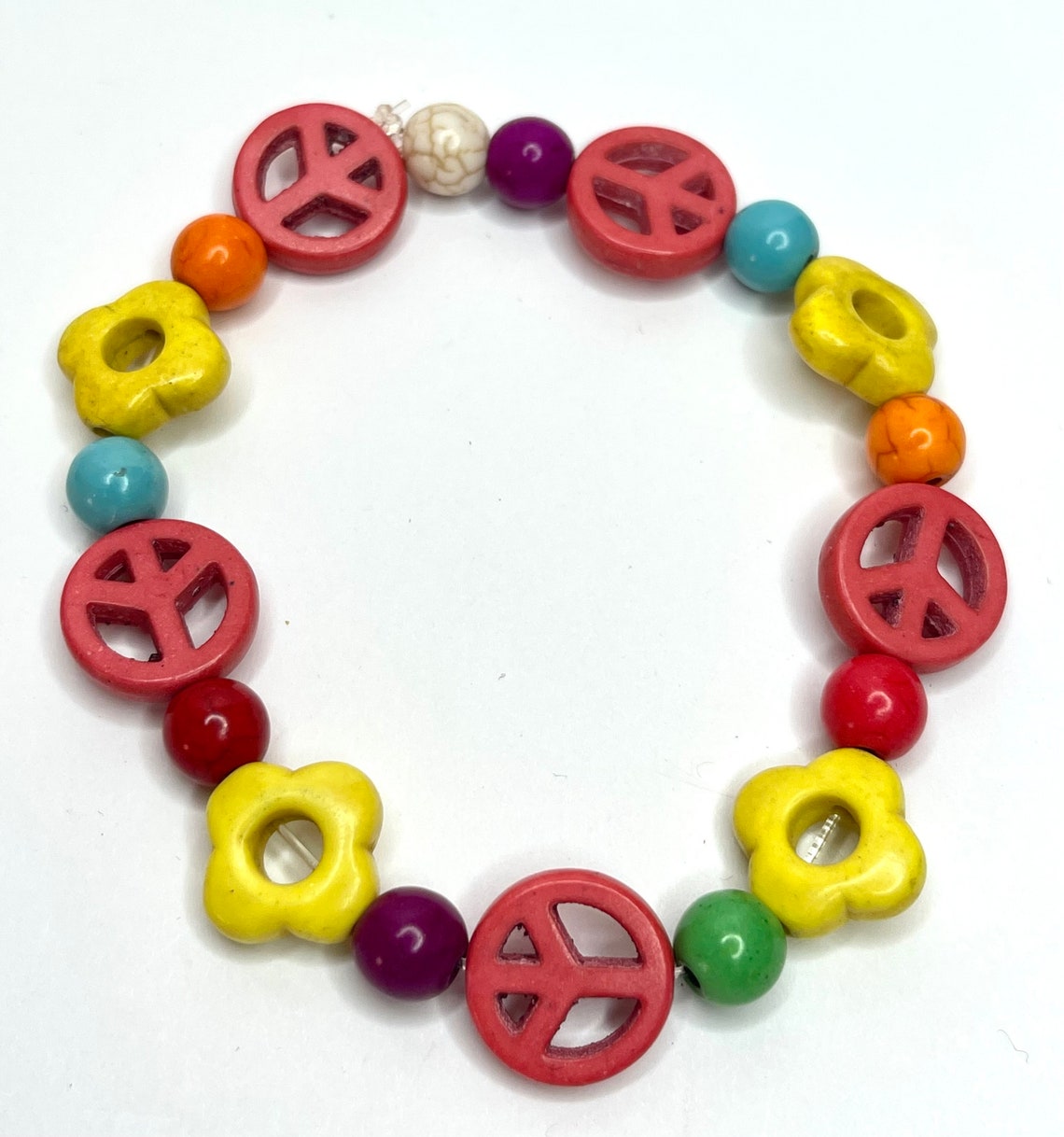 Flower Power Beaded Amulet Bracelet - Etsy
