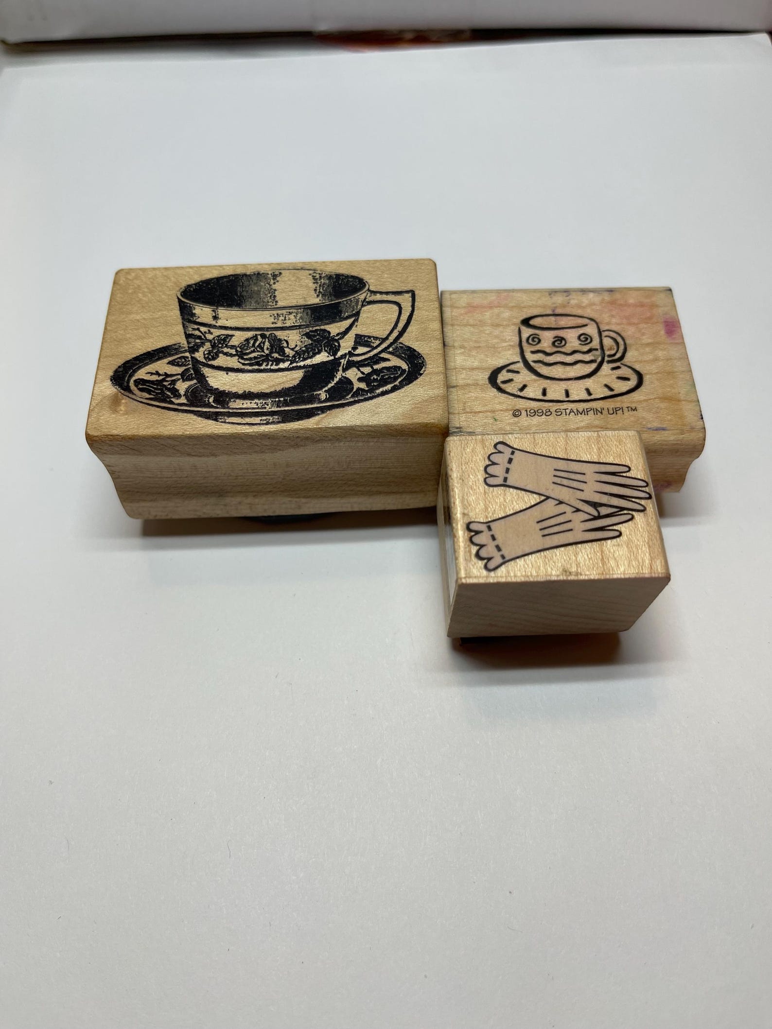 Tea Set Trio Wooden Rubber Stamps – Charming Tea-themed Stamps for ...