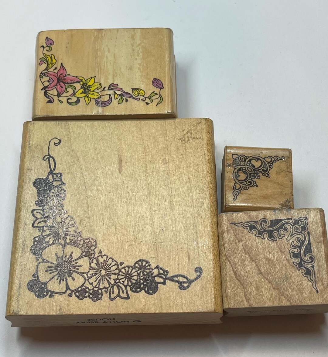 Corner Wooden Rubber Stamps (4 Pack) - Etsy