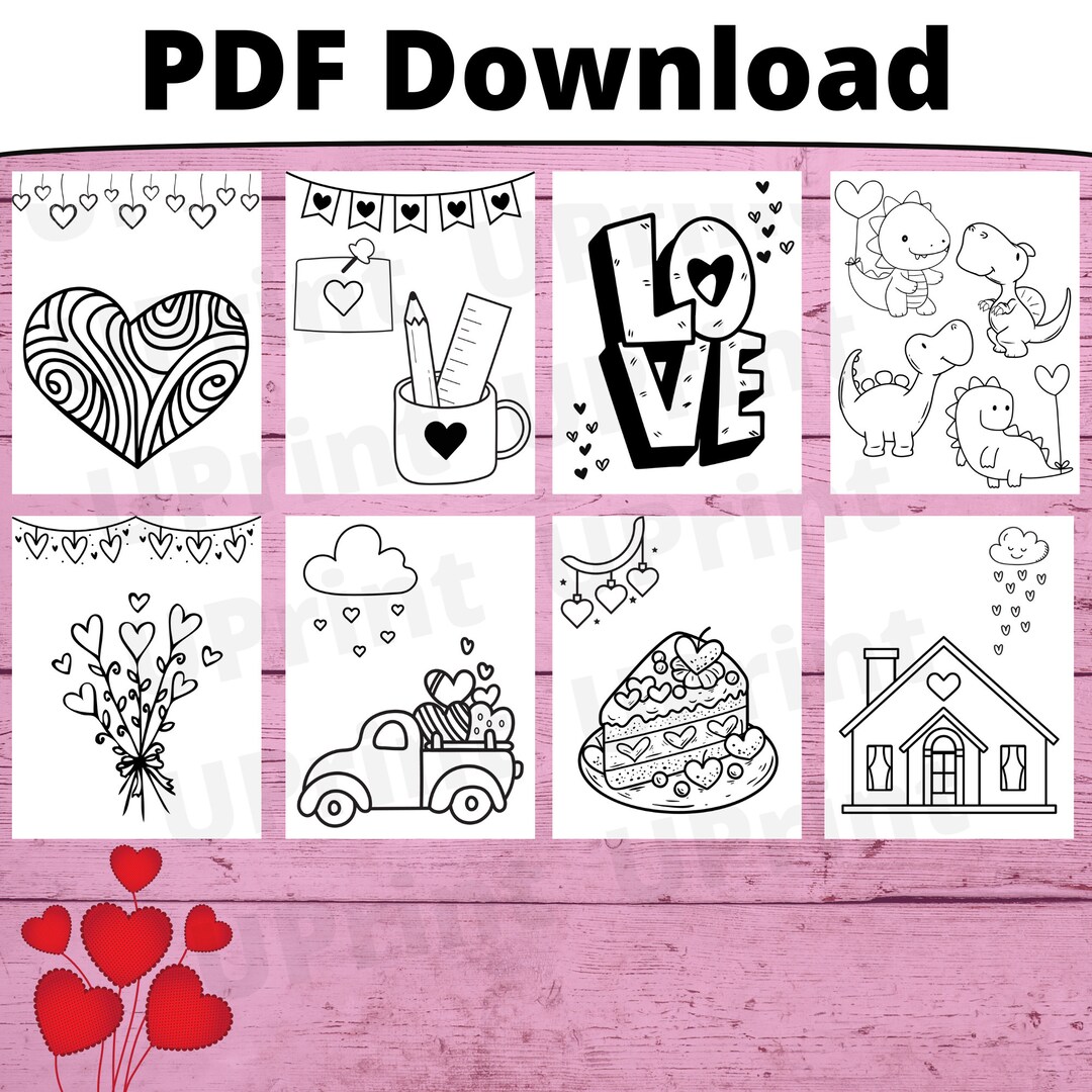 Valentine Coloring Pages - Printable Valentine Activity - Valentine ...