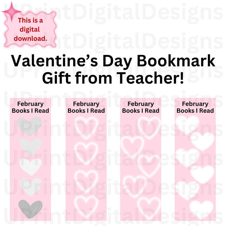 Book Tracker Bookmark - Valentine Gift From Teacher - Valentine ...