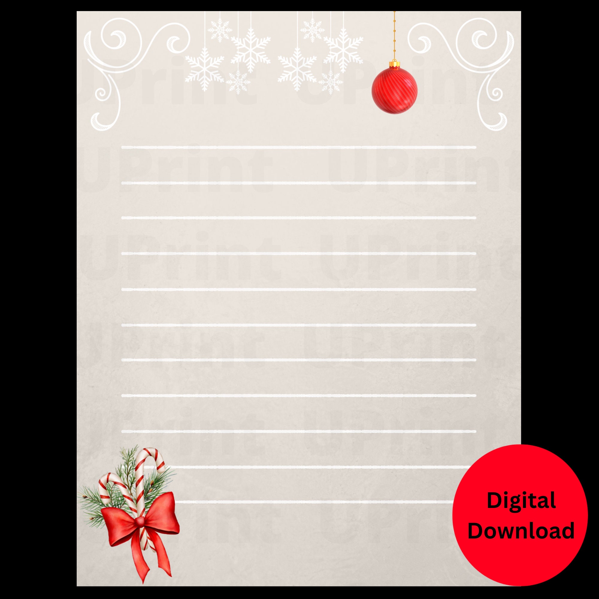 Christmas Stationary Printable Christmas Stationary Printable Writing ...