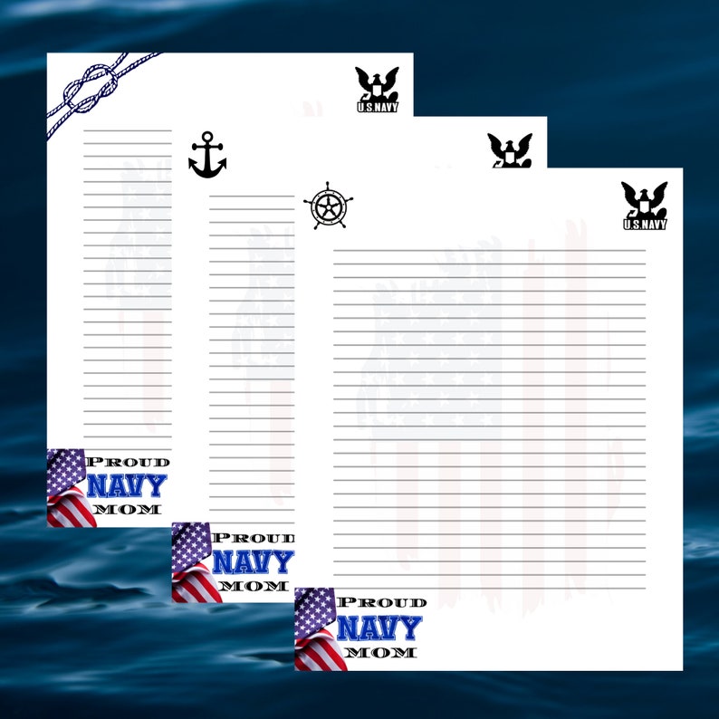 Proud Navy Mom Printable Stationery: American Flag Printable Writing ...