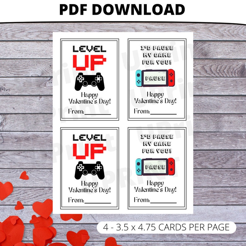 Gamer Valentine Card Video Gamer Valentine Valentine's Day Cards for ...