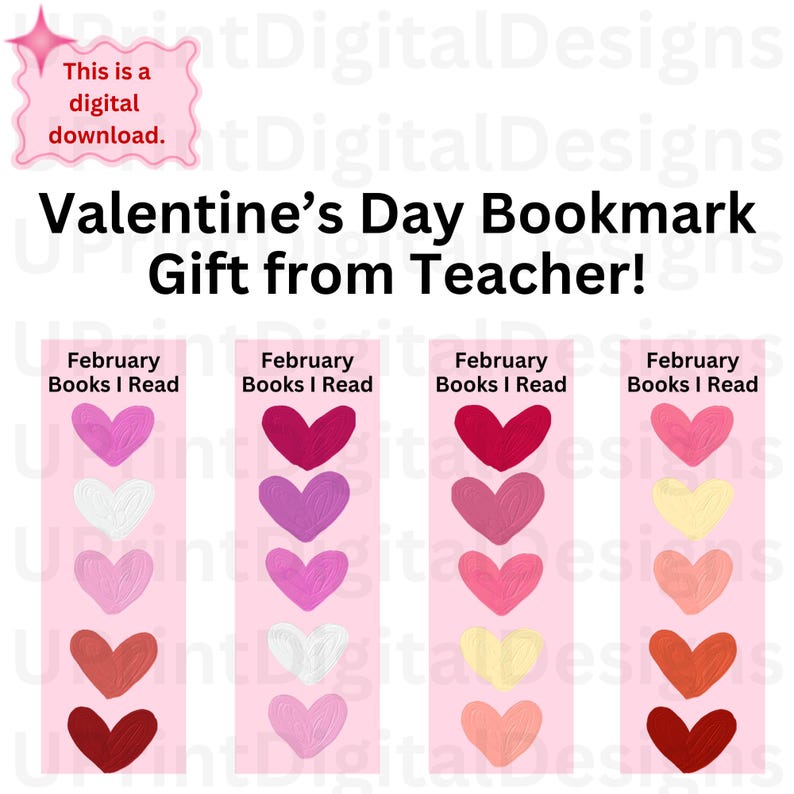 Book Tracker Bookmark - Valentine Gift From Teacher - Valentine ...