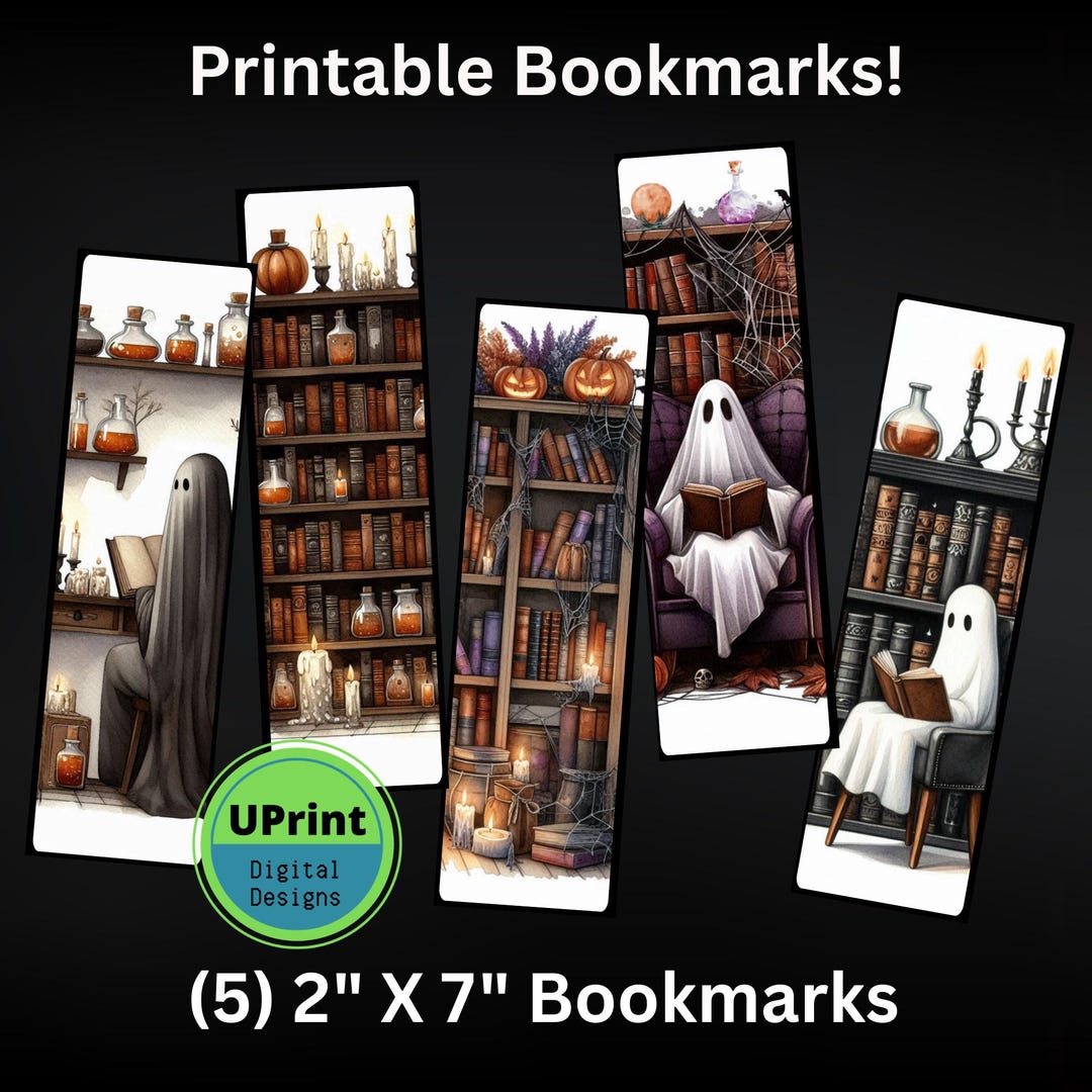 Halloween Ghost Bookmarks: Spooky Book Lover Gift (PDF Printable) - Etsy