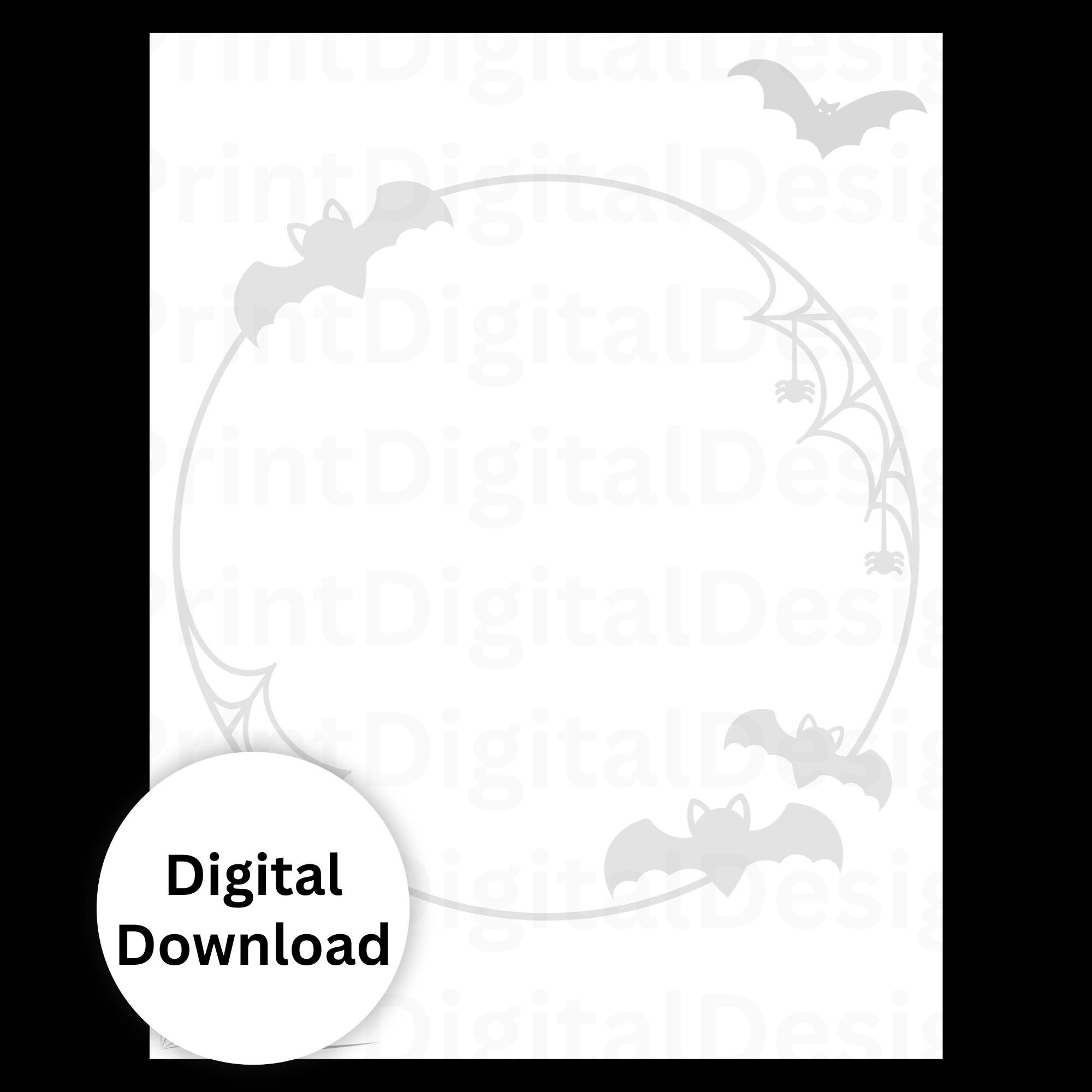 Gothic Bat & Moon Stationary: Printable Halloween Letter Paper (PDF ...