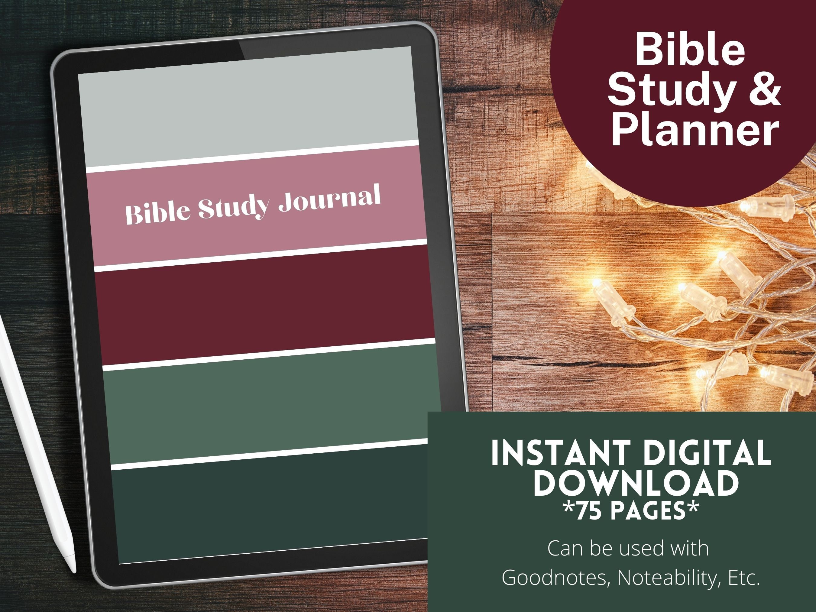 Digital Bible Study Journal, Planner, Calendar, Reading Plan, Reading ...