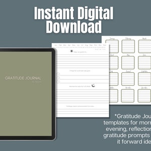 Digital Gratitude Journal, 5 Minute Journal Digital, Self Reflection ...