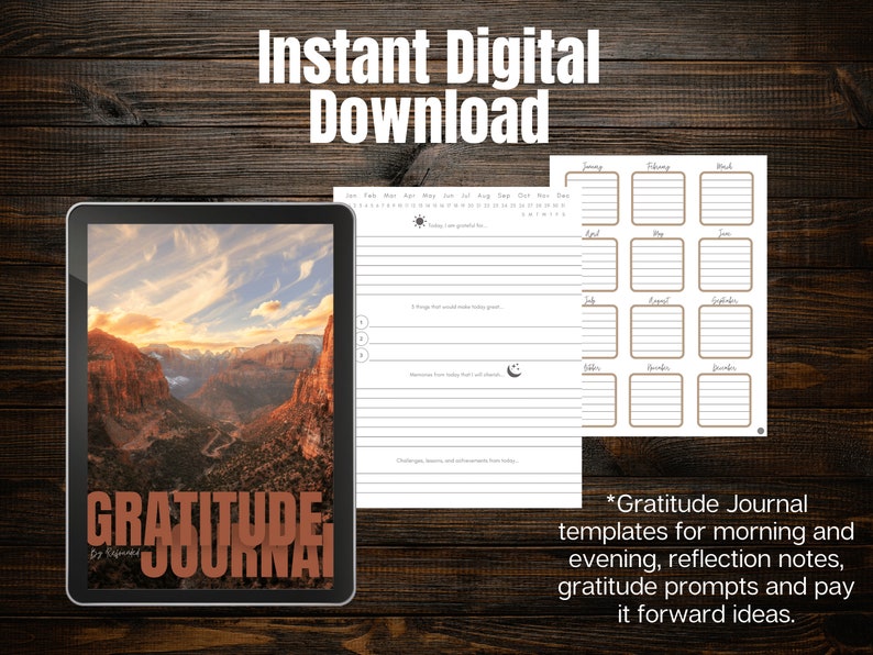 Digital Gratitude Journal, 5 Minute Journal Digital, Self Reflection ...