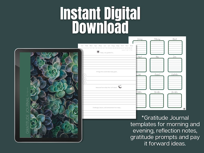 Digital Gratitude Journal, 5 Minute Journal Digital, Self Reflection ...