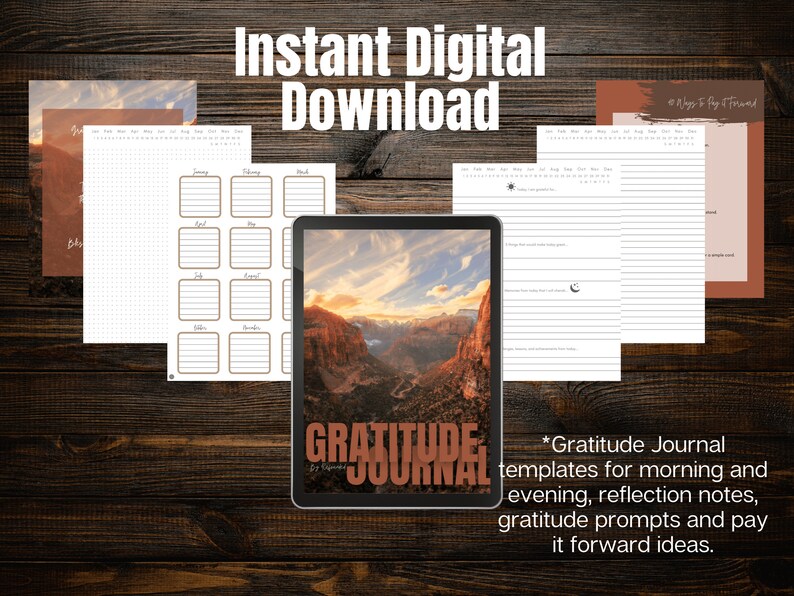Digital Gratitude Journal, 5 Minute Journal Digital, Self Reflection ...
