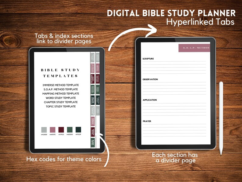 Digital Bible Study Journal, Planner, Calendar, Reading Plan, Reading ...