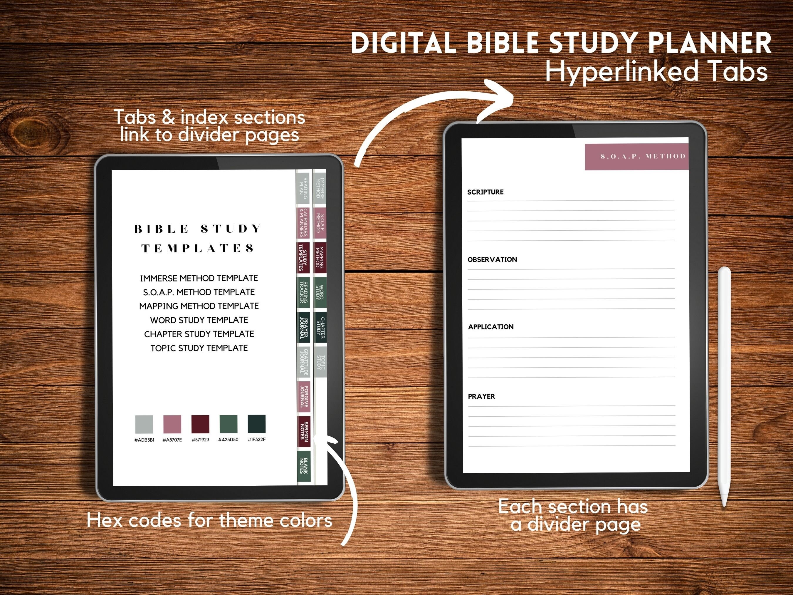 Digital Bible Study Journal, Planner, Calendar, Reading Plan, Reading ...
