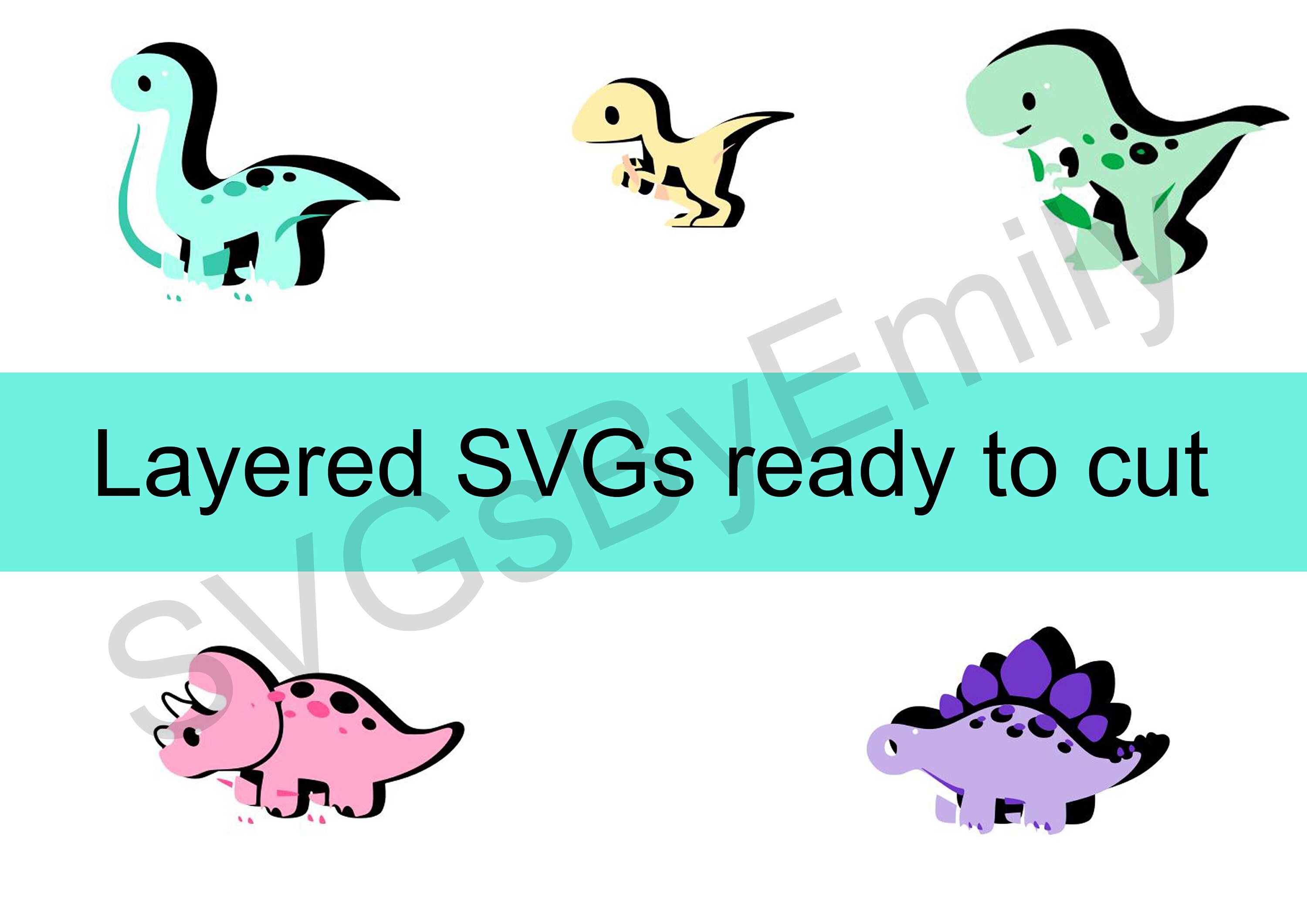 Layered SVG Bundle Cute Dino Dinosaurs Perfect for Cricut - Etsy