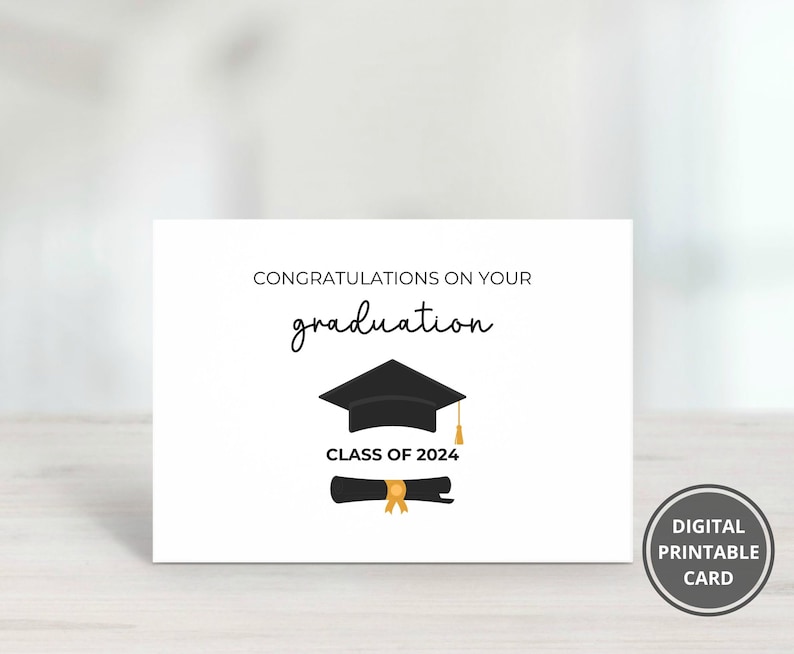 Class of 2024 Graduation Card, Printable Graduation and School Card ...