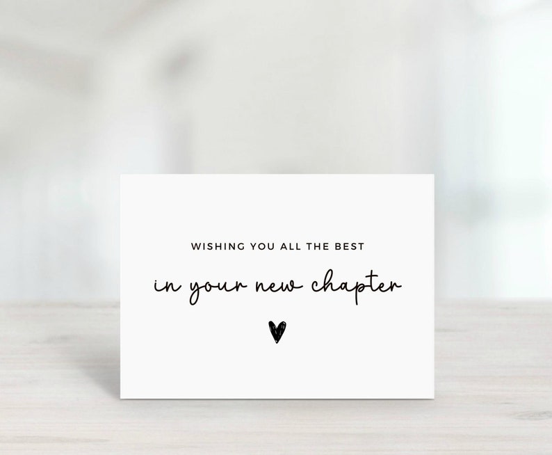 New Job Card, All the Best in Your New Chapter, Congrats Card ...