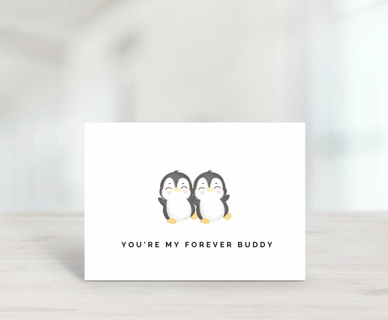 Printable Penguin Love Card, Cute Anniversary Card for Couple, Card for ...