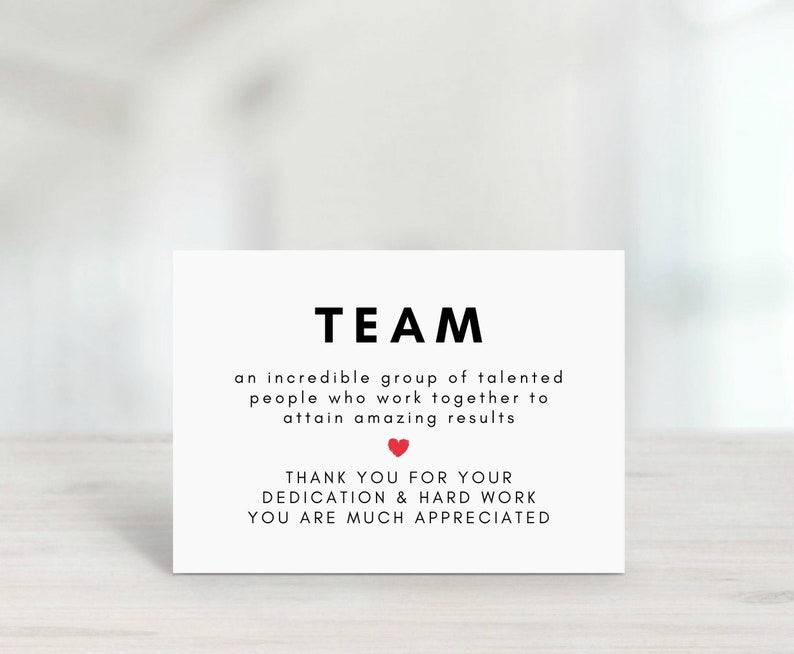 Staff Appreciation, Staff Thank You Card, Employee Thank You, Staff ...