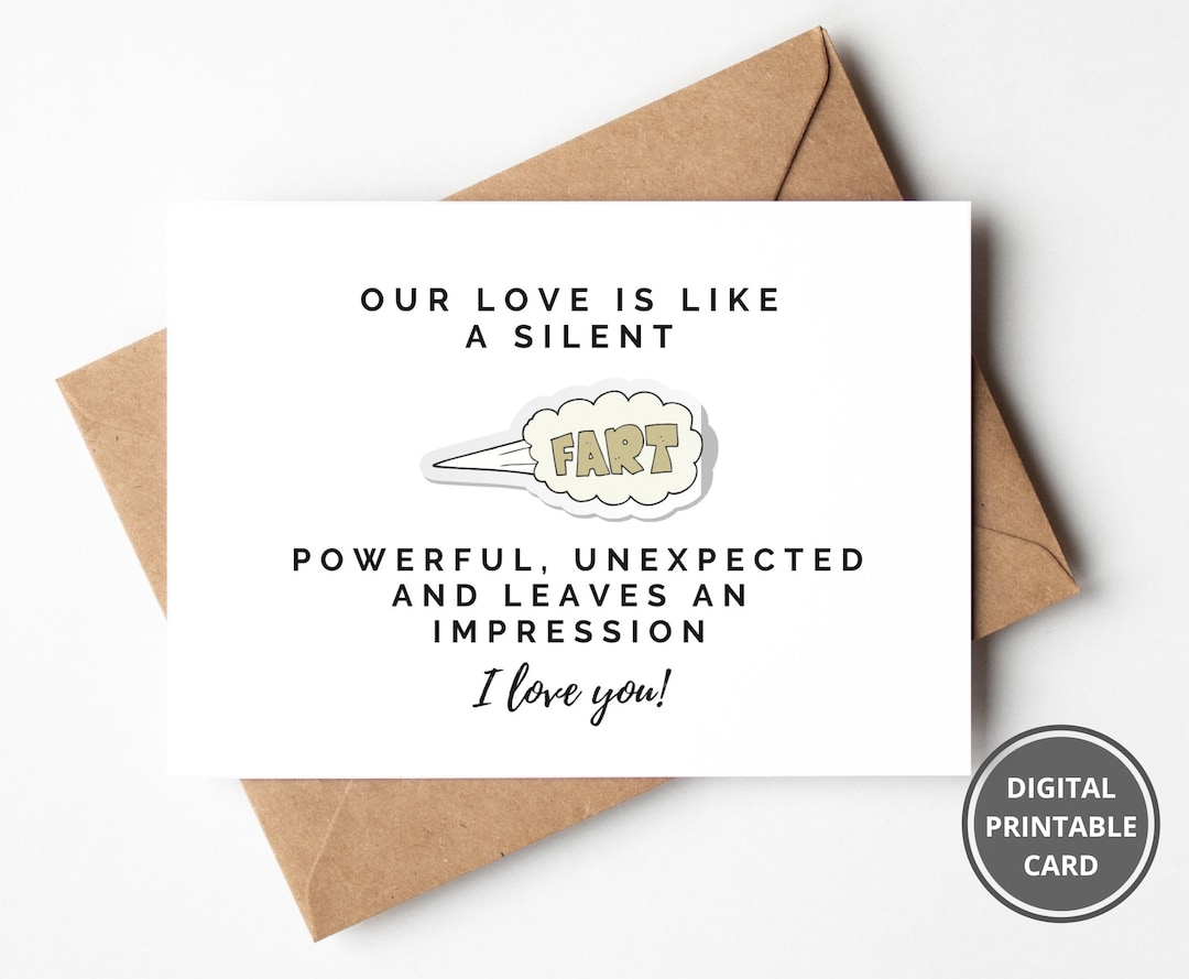 Funny Valentines, Funny Fart Card, Anniversary Card, Funny Valentine ...