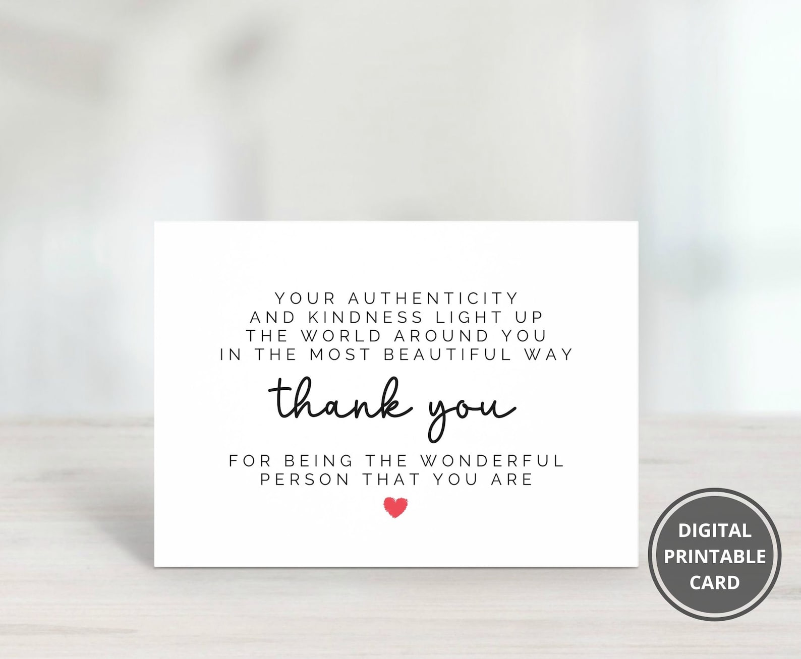 Thank You Card, Friend Appreciation Thank You Card, Printable Thank You ...