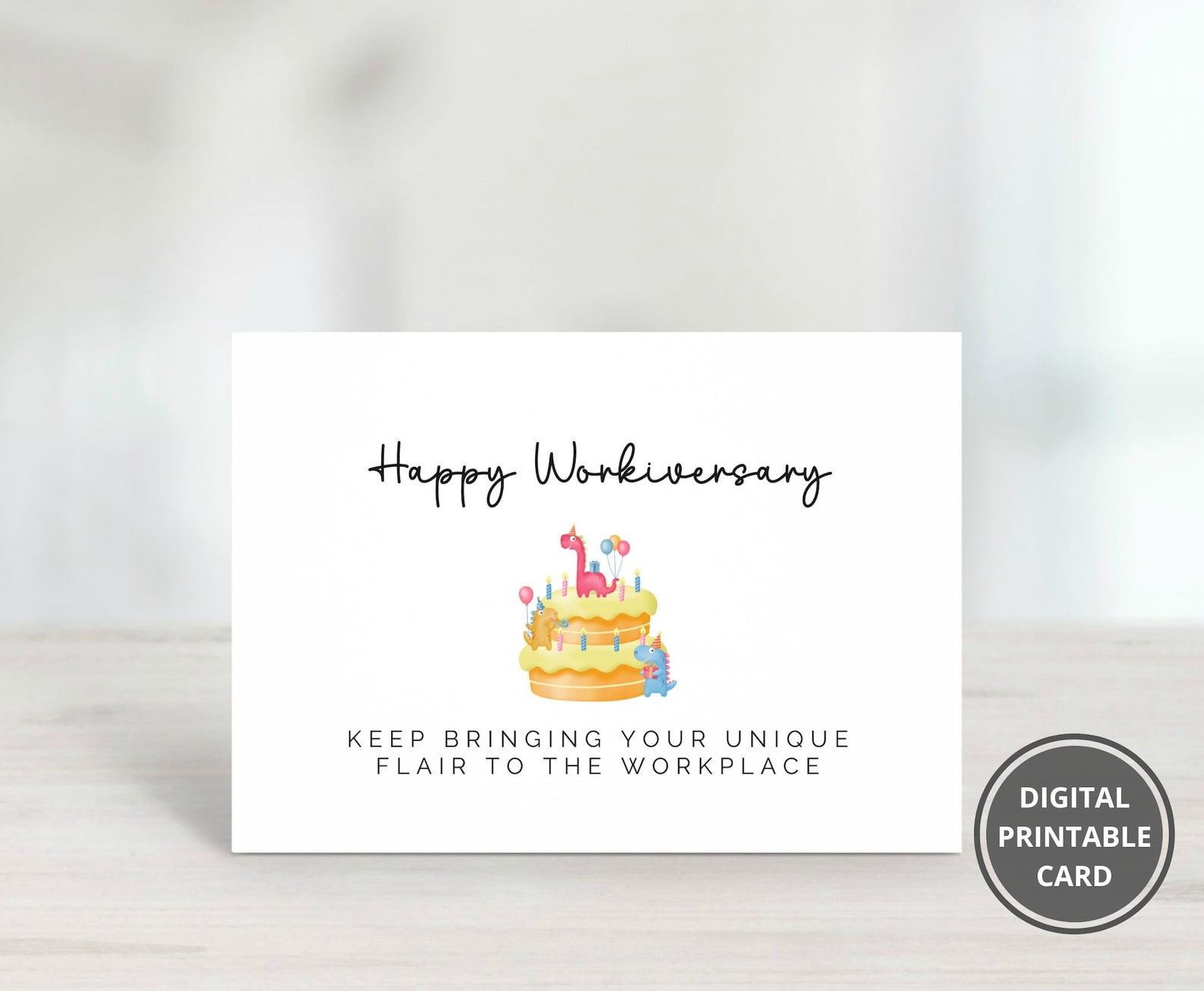Funny Work Anniversary Printable Card, Punny Work Anniversary Card ...