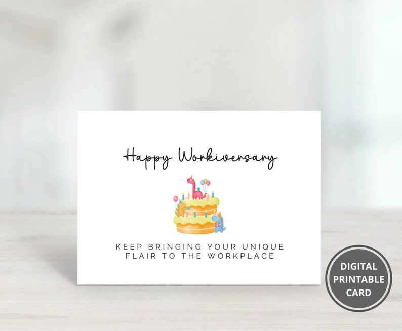 Funny Work Anniversary Printable Card, Punny Work Anniversary Card ...