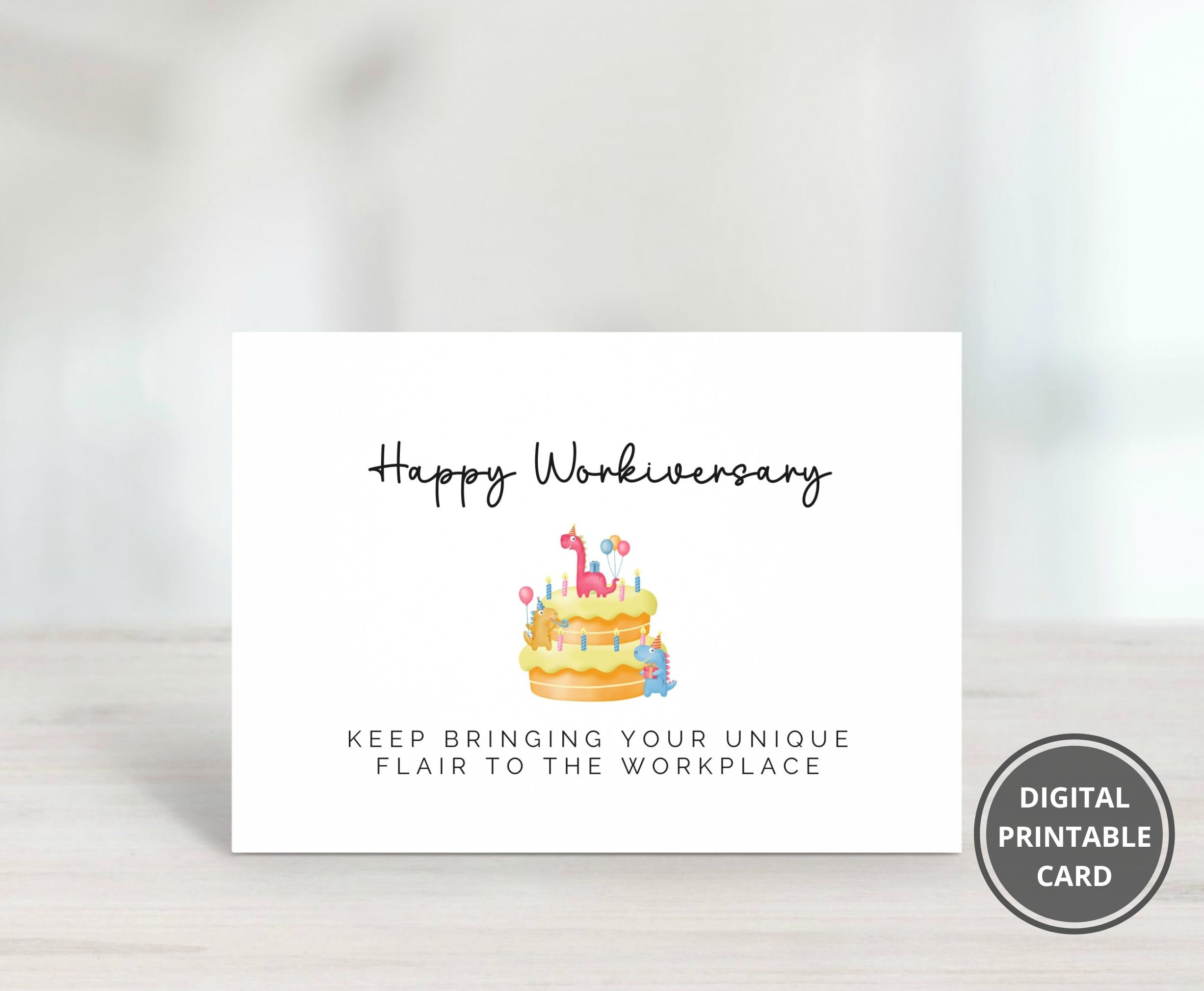 Funny Work Anniversary Printable Card, Punny Work Anniversary Card ...