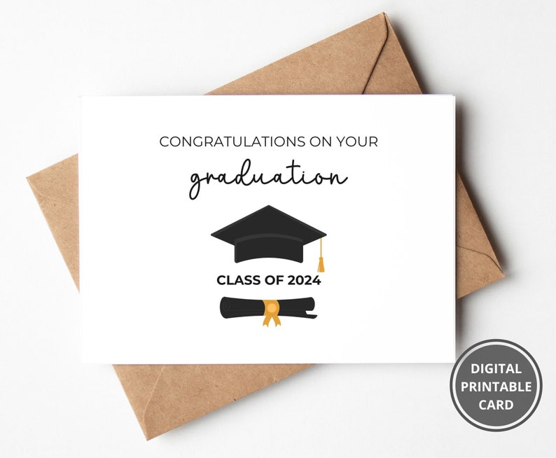 Class of 2024 Graduation Card, Printable Graduation and School Card ...