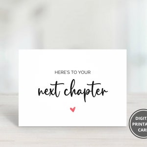Here's to Your Next Chapter Printable Card, New Job Card, Leaving Work ...