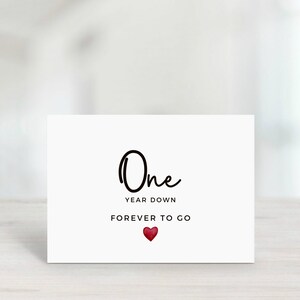 First Anniversary Card, 1st Anniversary, One Year, 1 Year Anniversary ...