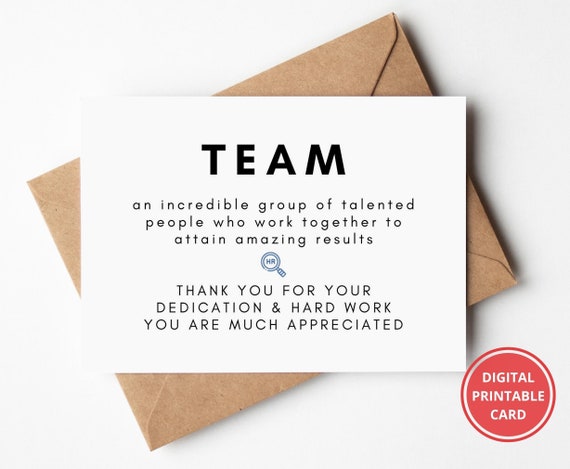 Human Resources Employee Appreciation Card HR Manager HR - Etsy