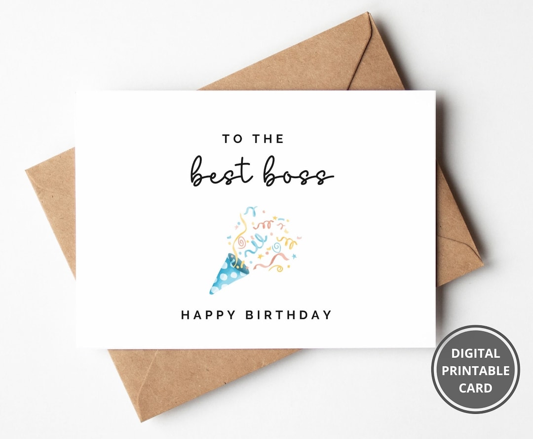 Happy Birthday to the Best Boss Card, Printable Boss Birthday Card ...
